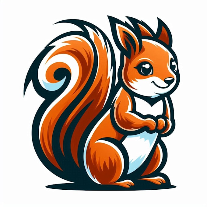 Do modern squirrel on white background easy mascot logo design by Alize ...