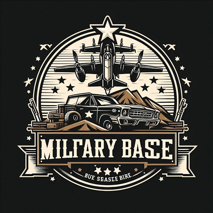 Design a military base vintage logo with free source file company page by Domexford | Fiverr