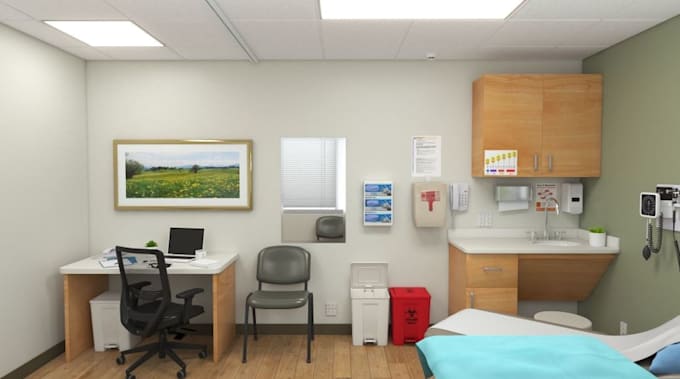 Renovate office layout plan, doctor office,8k interior render, workshop ...