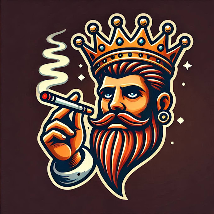 Do modern style creative aline smoking king mascot logo design by ...