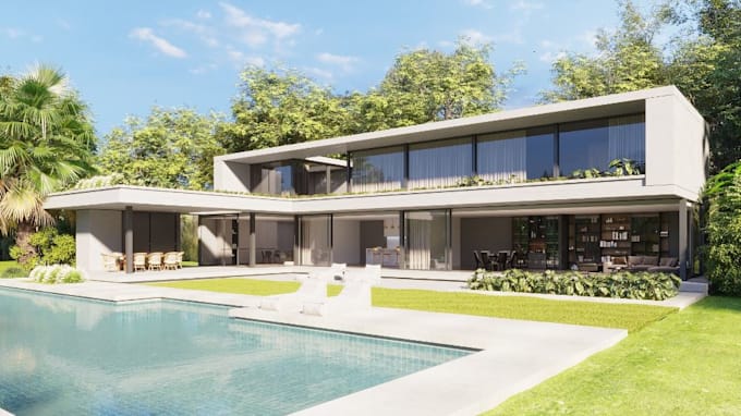 Redesign landscape, render 2d to 3d floor plan, backyard, pool patio ...