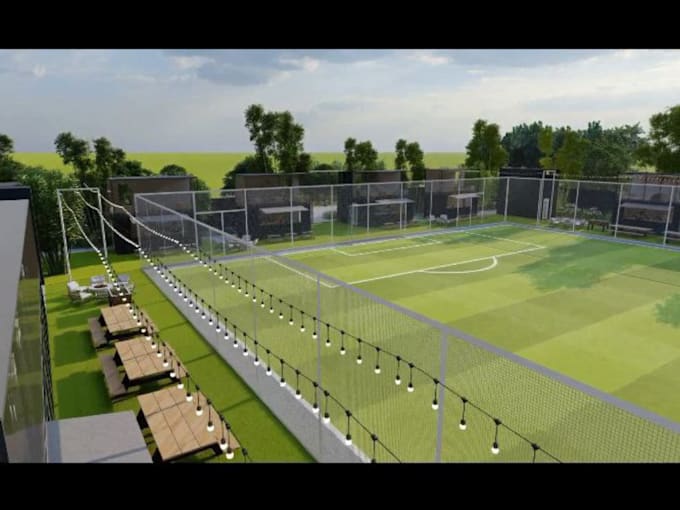 Create realistic 3d stadium complex, sport design, gym area, stadium ...