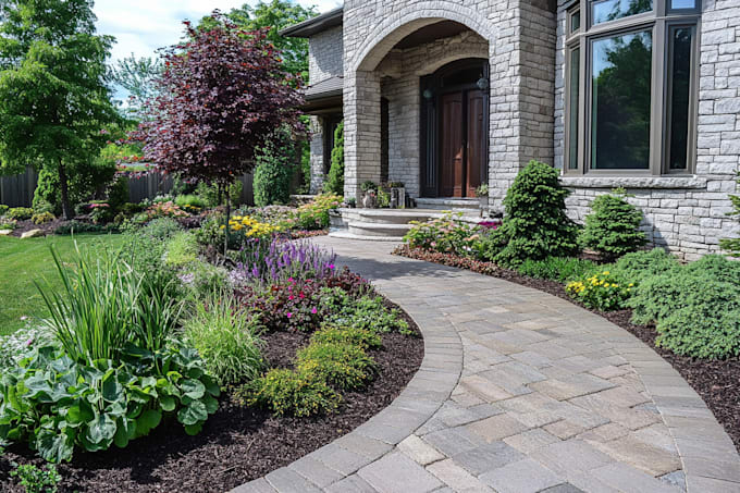 Draw your front garden backyard patio landscape design by Gavehumble ...