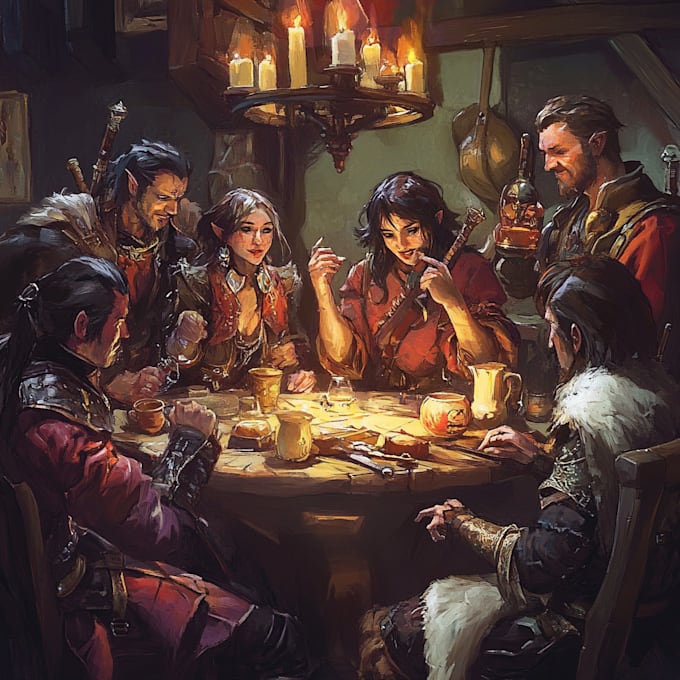 Create dnd party art illustration by Lotecro | Fiverr