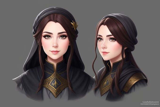 Make your fantasy character portrait in my style by Caveair | Fiverr