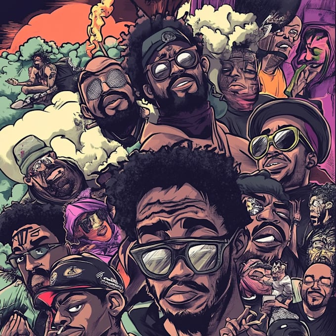 Make dope cartoon album cover art by Erkenb | Fiverr