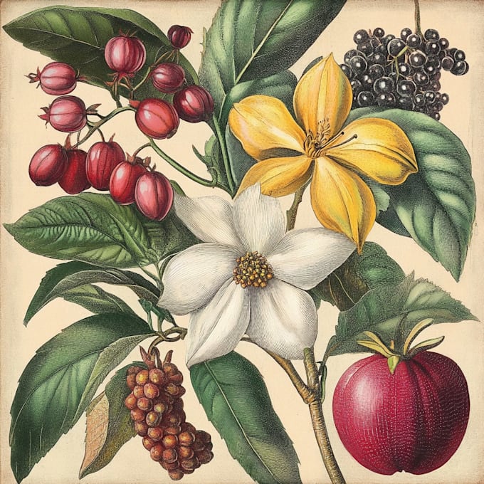 Draw botanical illustration of flowers and plants for you by Lacecrane ...