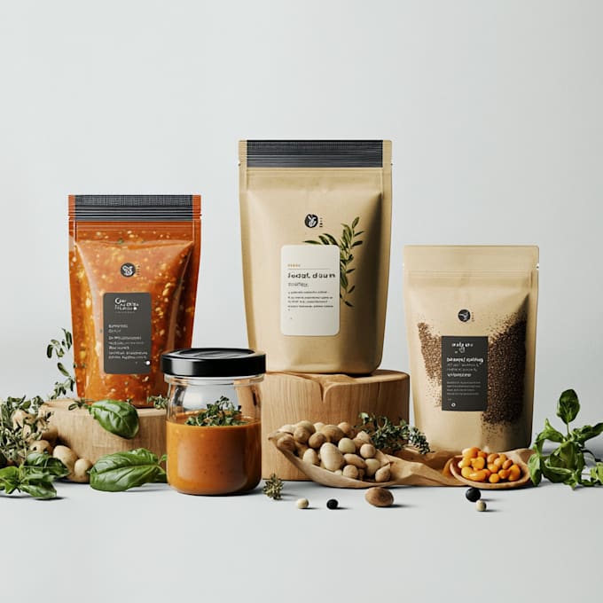 Make a premium food packaging and label by Coraclarke | Fiverr