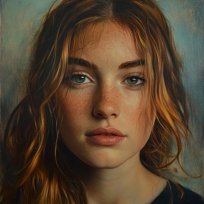 Draw realistic self portrait best oil painting by Elizabethtdw | Fiverr