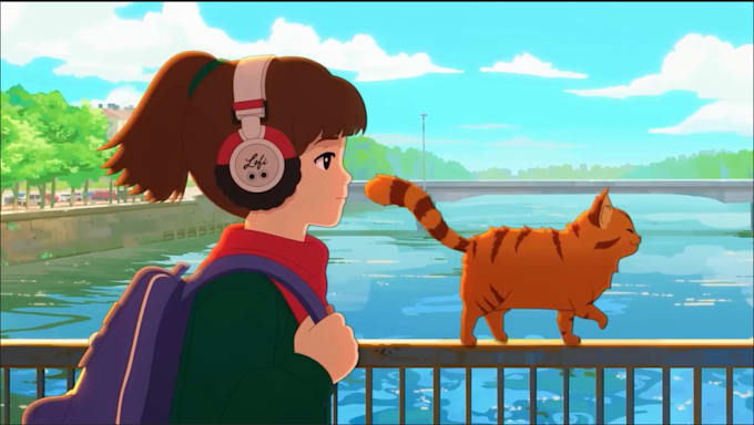 Create cozy lofi loop animation, anime gif, chill animated scenes by ...