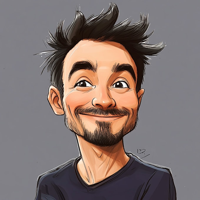 Draw nice style cartoon caricature as a profile picture by ...