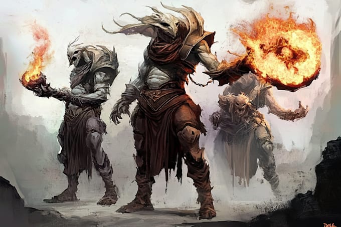 Draw dnd character art fantasy scifi illustration for you by Rinkek ...