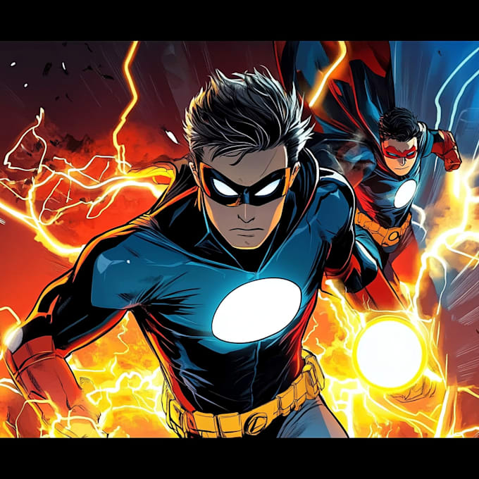 Draw custom superhero cartoon character in marvel dc style for comic ...