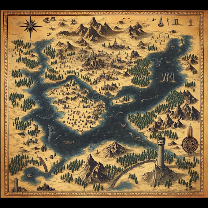 Do fantasy map drawing or game map by Aidoboto | Fiverr