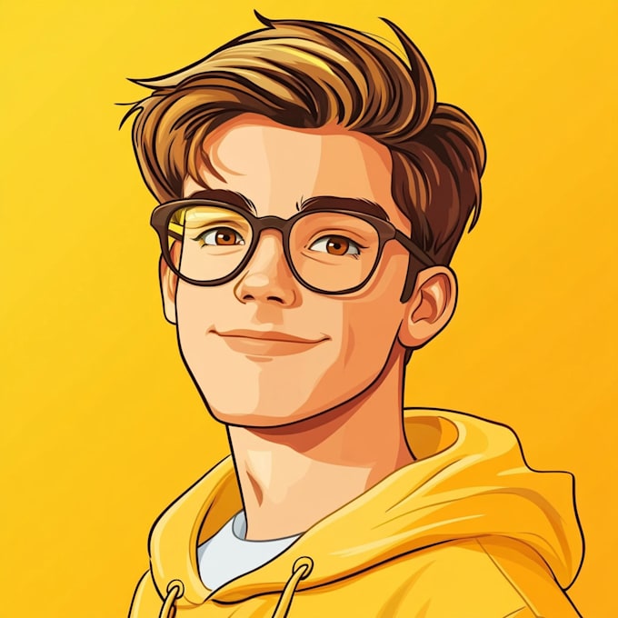 Draw yellow cartoon caricature family portrait illustration by ...