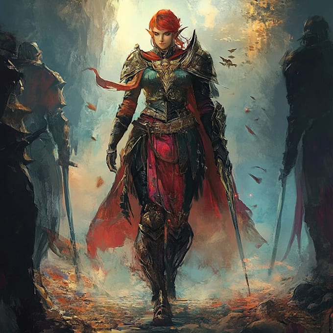 Draw dnd, fantasy character and dnd character art for you by Khitondha ...