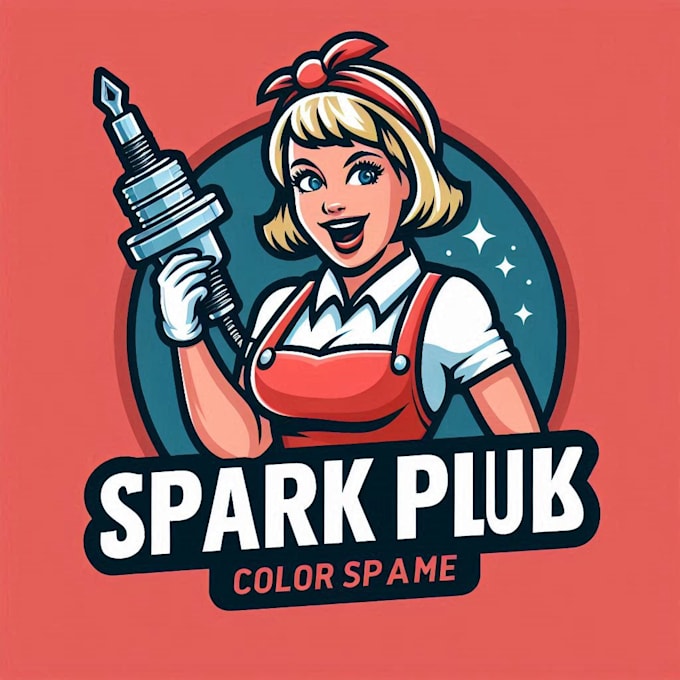 Do make spark plug pin up girl color mascot logo design with express ...