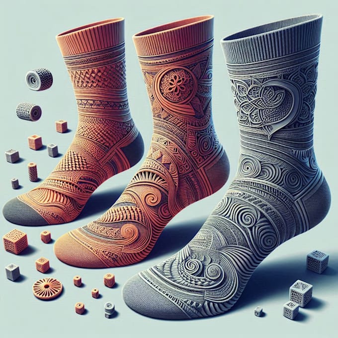 Unique socks design and patterns by Elizeverster3 | Fiverr