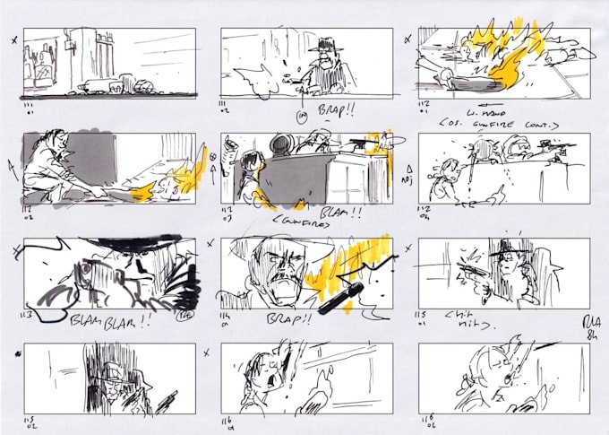 Do storyboard animatic for film, anime, animation, comic and manga ...
