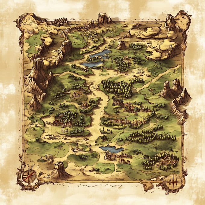 Create a fantasy atlas map, vector world map by Prylenat | Fiverr