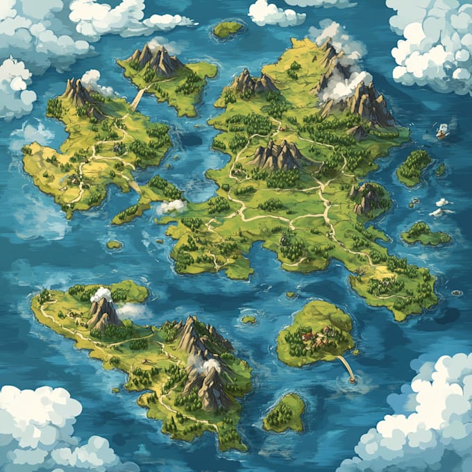 Illustrate custom or vector map, rpg map for game by Prylenat | Fiverr