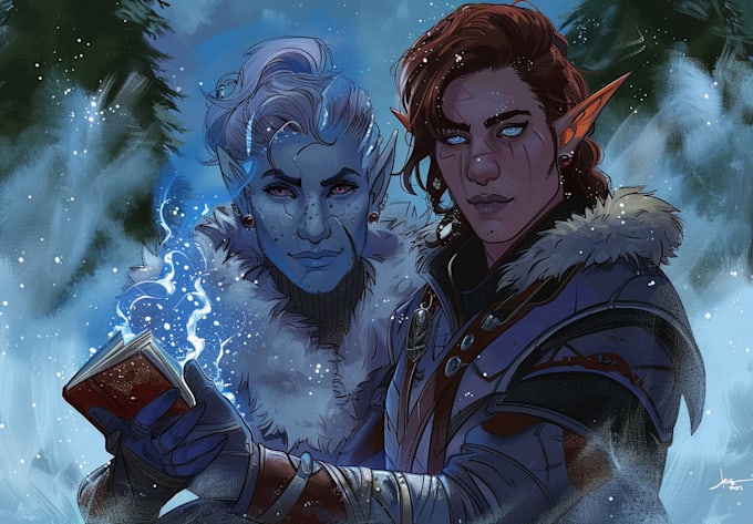 Draw a dnd character art and dnd character art by Karamava | Fiverr