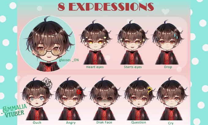 Design and rig live2d chibi vtuber model for streaming prpr, pngtuber ...