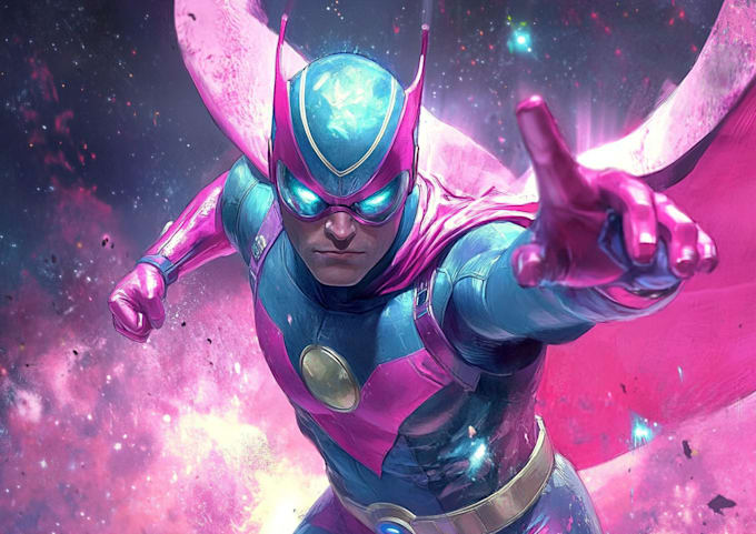 Draw a professional superhero cartoon character by Rarphana | Fiverr