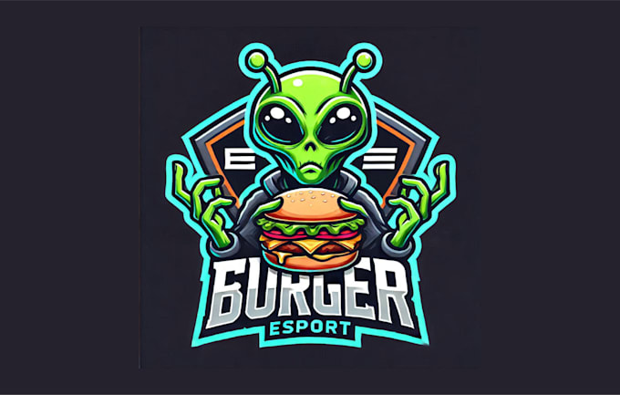 Design unique alien burger mascot logo with free vector file by Edgardo ...