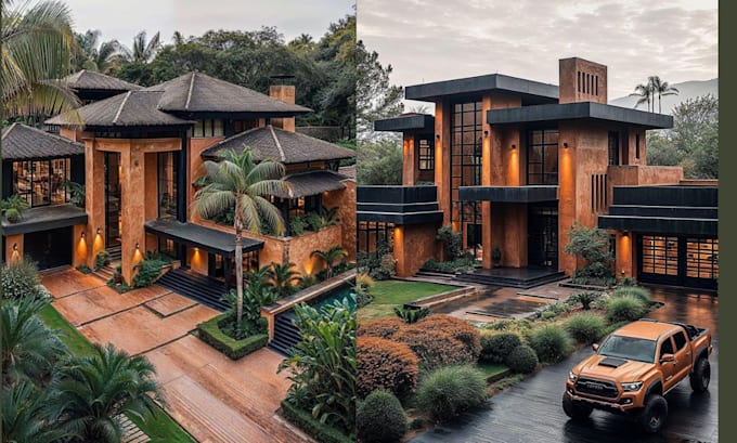 Design 3d courtyard, garden, compound, patio and model it by Lucas ...