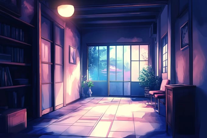 Draw anime style background art illustration for vtuber by Barrakip ...