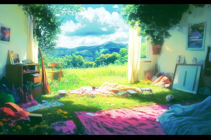 Draw anime background, environment, visual novel by Rosbat | Fiverr