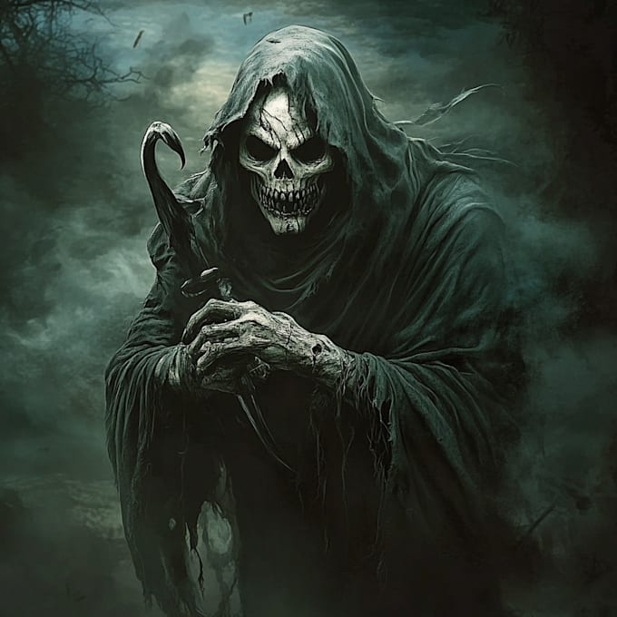 Create a fantasy horror, dark art, concept art character art by ...