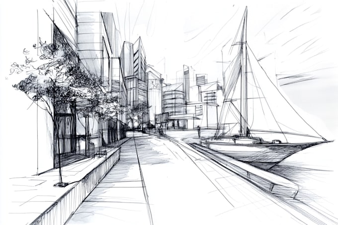 Draw urban architectural design concept sketches by Winsloaley | Fiverr