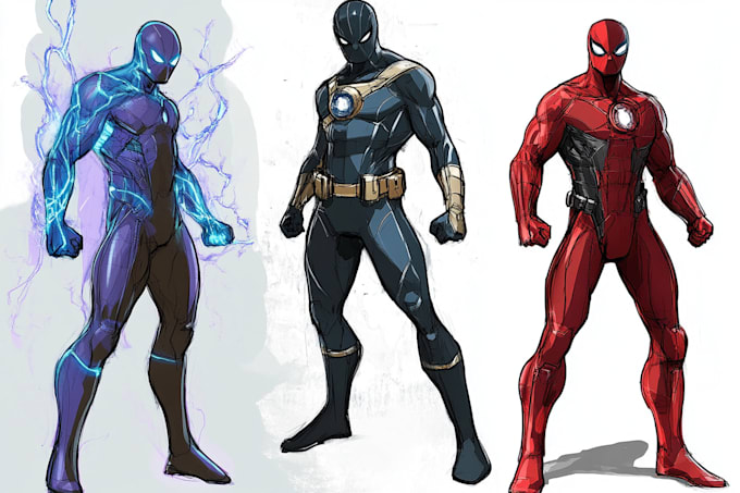 Create concept art superhero character design for comics by Norcheene ...