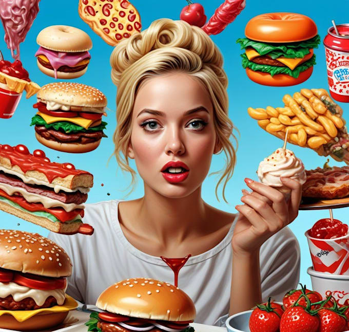 Design food pop art of your food pop art by Kimberldl | Fiverr