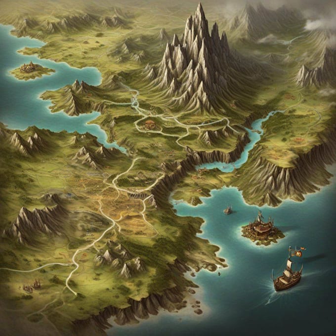 Create a custom fantasy map by Dorotheb | Fiverr