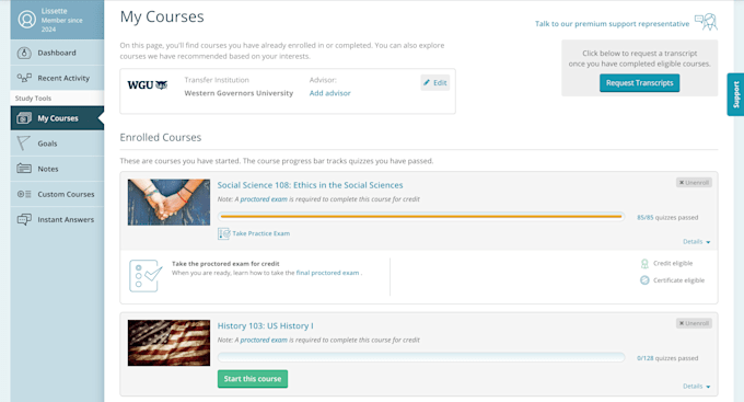 Handle straighterline, wgu, snhu, sophia, walden, studycom and capella ...