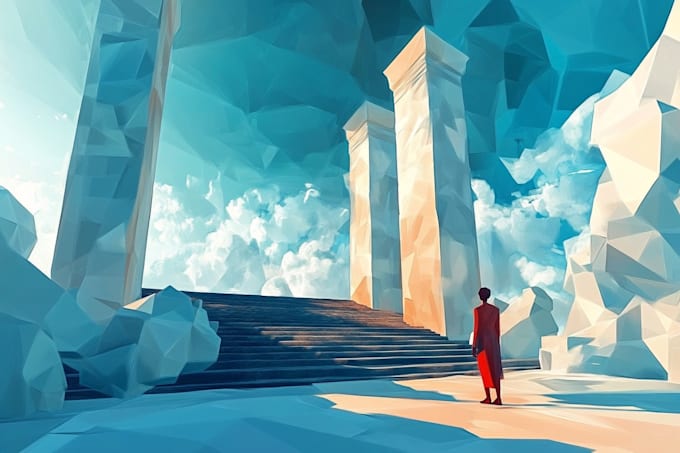 Draw face low poly vector illustrations by Edalaurits | Fiverr