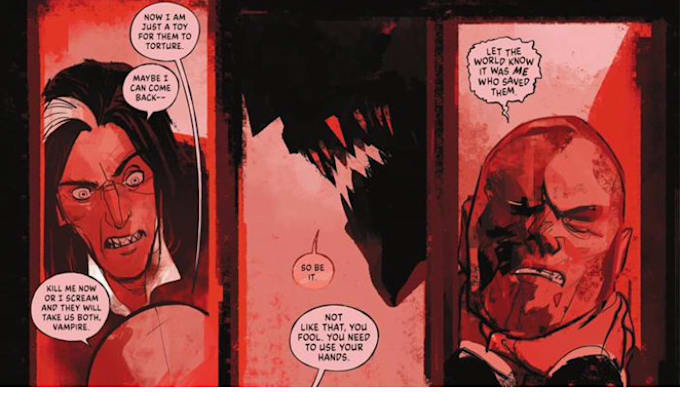 Make a dark horror, monster comic illustration, comic page ...