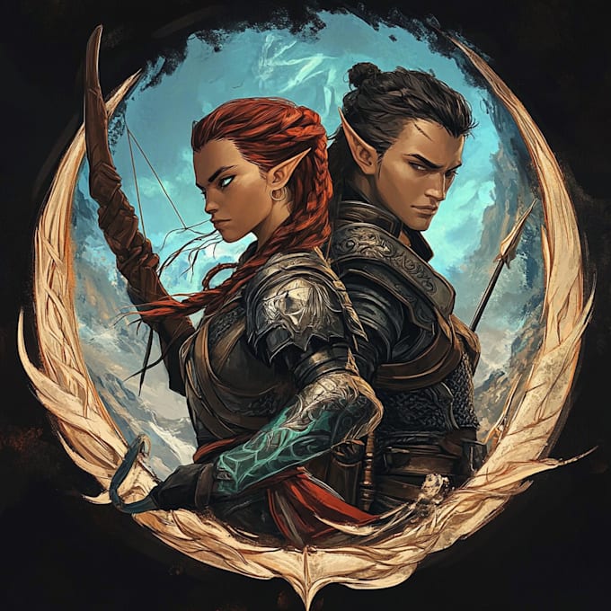 Draw fantasy dnd character logo and friendship portrait by Enyneverunom ...