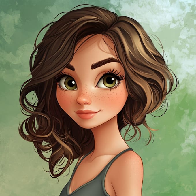 Draw a gorgeous disney style cartoon portrait by Cora_english | Fiverr