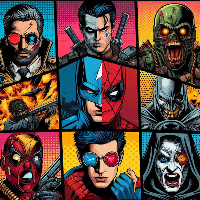 Draw comic superhero pop art portraits by Coreconner | Fiverr