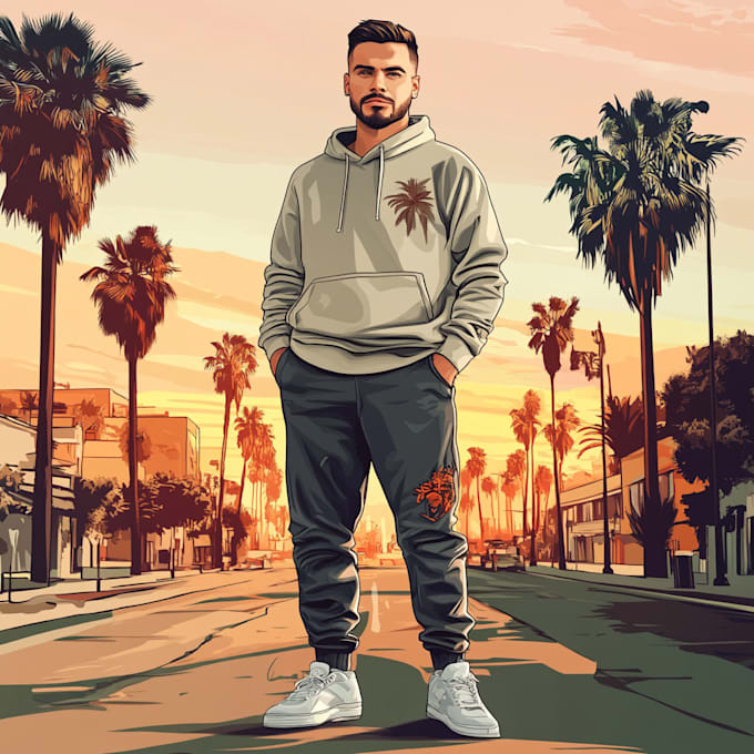 Draw gta style vector cartoon portrait from your photo by ...