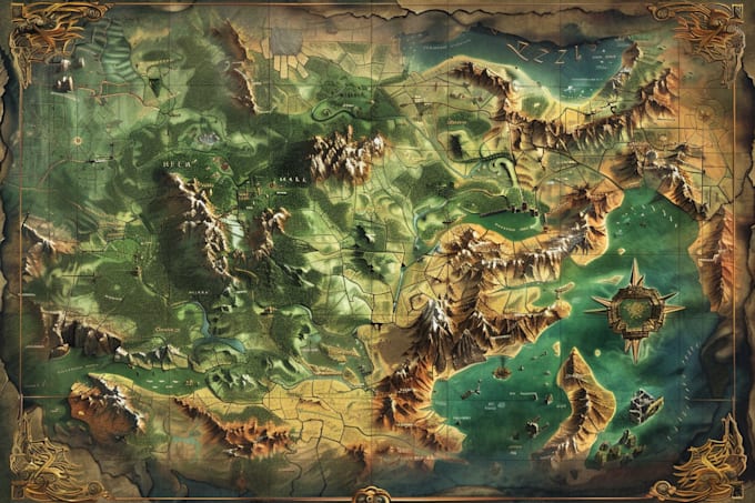 Make artistic fantasy map, sci fi map for you by Keywoayne | Fiverr