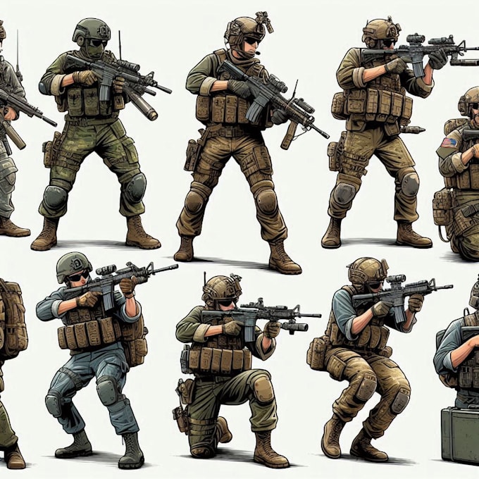 Draw military themed illustrations by Jengook | Fiverr