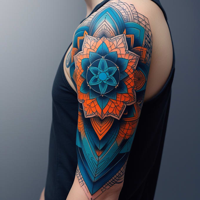 Create sleeve tattoo design in geometric style by Buffuarn | Fiverr