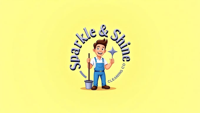 Do make man cleaner mascot logo design with unlimited review by ...