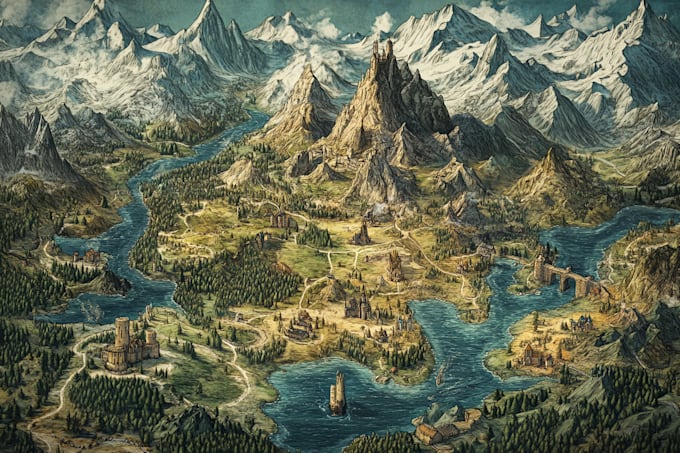 Make a high quality fantasy map by Glovannarshal | Fiverr