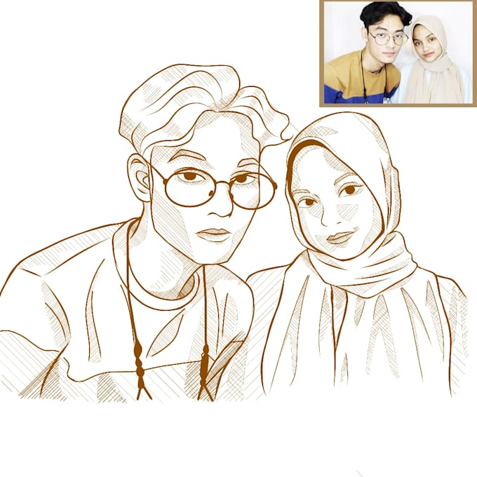 Draw your portrait into a authentic digital sketch in 24 hours by ...